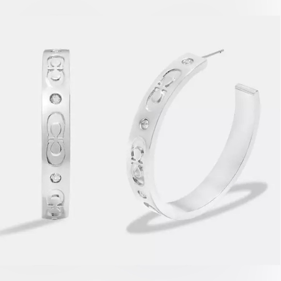 Coach | Jewelry | Coach Signature Hoop Earrings | Poshmark